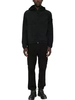 Stone Island Logo-patch Hooded Jacket - Black