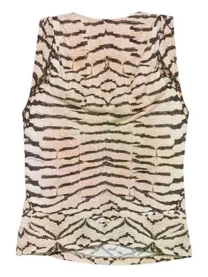 Roberto Cavalli 2000s Animal-print Blouse - Neutrals