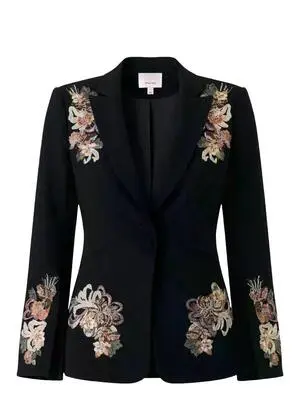 CINQ À SEPT Cinq A Sept Floral-Embroidered Blazer