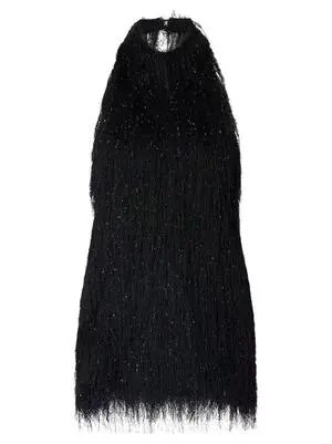 Liu Jo Frayed Fabric Short Dress - Black