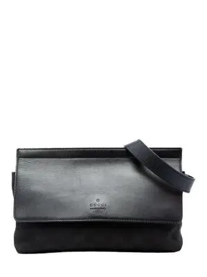 Gucci Gg Canvas And Leather Web Belt Bag - Black