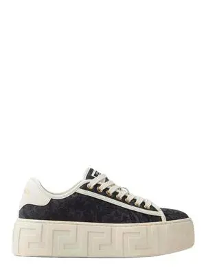 VERSACE Versace Greca Jacquard Canvas Platform Trainers