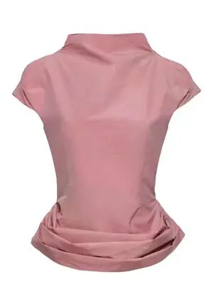 Magda Butrym Magda Butrym Draped Cap-Sleeve Blouse Pink