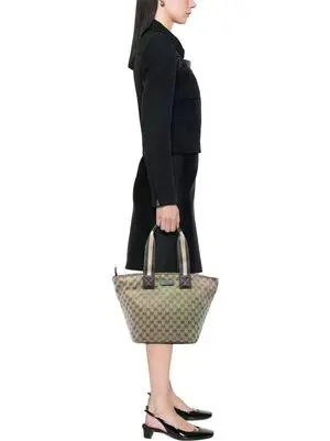 Gucci 2016-2026 Gg Canvas Web Tote Bag - Neutrals