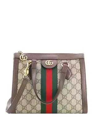 Gucci Ophidia Top Handle Gg Coated Canvas Small Tote Bag - Brown