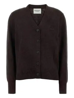 MARANT ETOILE Logo-patch V-neck Cardigan - Brown