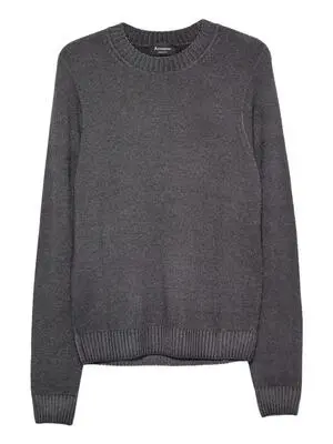 AROVESCIO Crew-neck Ribbed-trim Sweater - Grey