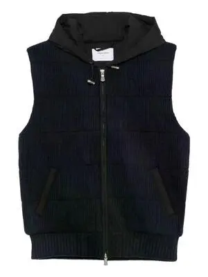 GRAN SASSO Quilted Hooded Gilet - Blue