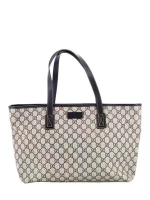 Gucci Gucci Monogram Coated Canvas Tote Blue