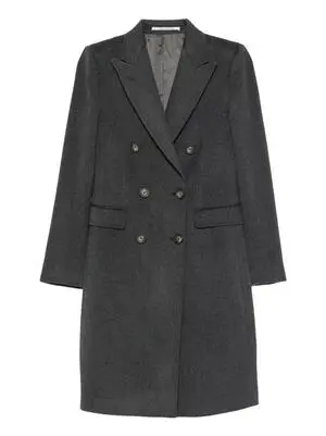 Tagliatore Double-breasted Peak-lapel Coat - Grey