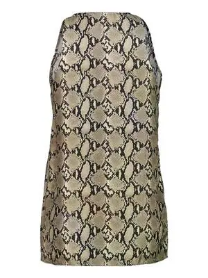 PAULA Snakeskin-print Silk Tank Top - Neutrals