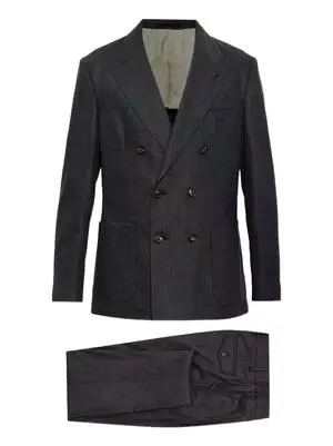 Eleventy Double-breasted Buttoned Suit - Grey
