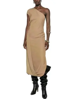 Source Unknown Hasta Asymmetric Maxi Dress - Brown