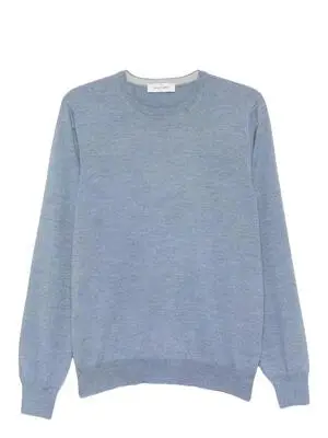 GRAN SASSO Crew-neck Long-sleeve Sweater - Blue
