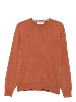 GRAN SASSO Crew-neck Long-sleeve Sweater - Orange