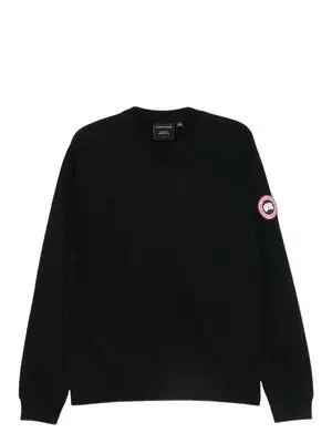 Canada Goose Logo-patch Cotton Sweater - Black