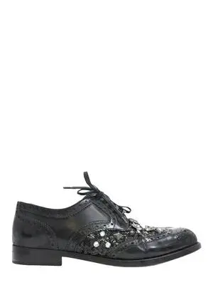 Dolce & Gabbana Studded Embellished Brogue Shoes - Black