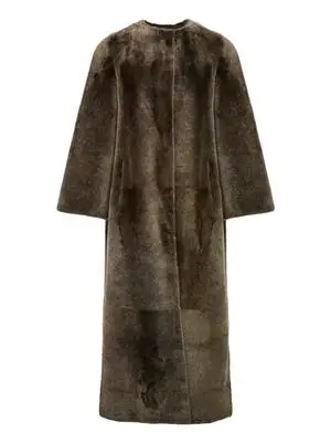 YVES SALOMON Reversible Shearling Coat - Brown