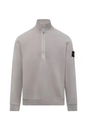Stone Island Brushed Organic-cotton Fleece Sweatshirt - Grey