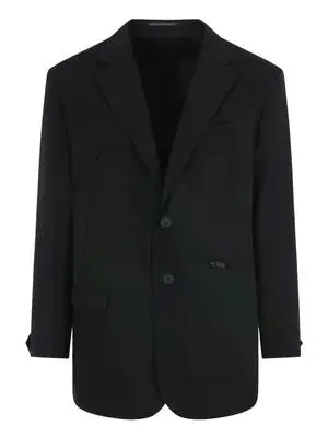 Yohji Yamamoto Wool Zip-detail Notch-lapel Jacket - Black
