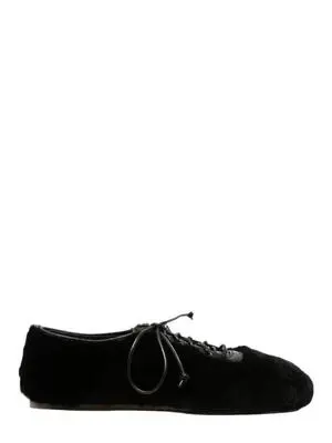 FORTE_FORTE Shearling Texture Lace-up Sneakers - Black