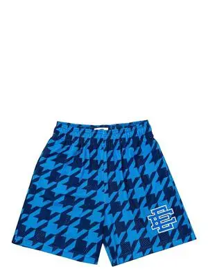 ERIC EMANUEL Houndstooth-print Track Shorts - Blue