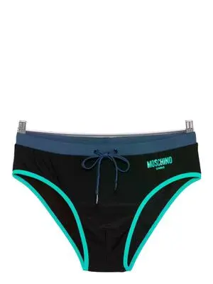 Moschino Print Drawstring Swimming Trunks - Black