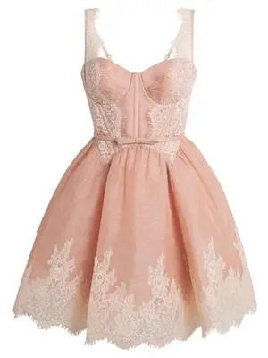 Zimmermann Linen-silk Valiant Mini Dress - Pink