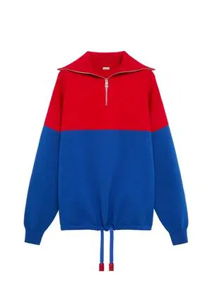 Loewe Cotton-blend Quarter-zip Sweatshirt - Red