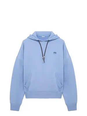 Loewe Cotton Key-detail Anagram Hoodie - Blue