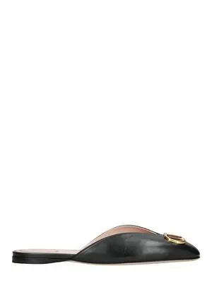 Valentino Garavani Leather Vlogo Signature Mules - Black