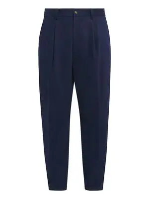 ELEVENTY Cotton-Cashmere Pleated Straight Trousers