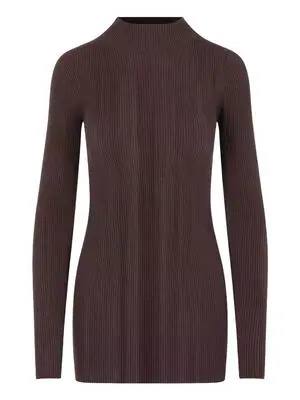 Rick Owens Rib-knit Mock-neck Sweater - Brown