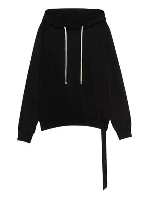 Rick Owens Cotton Drawstring Hoodie - Black