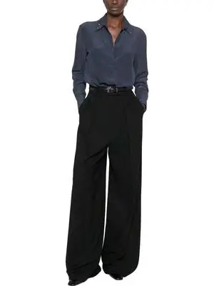 TRAME AUREE Crystal-embellished Long-sleeve Shirt - Blue