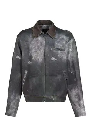 We11Done Distressed Faded-effect Jacket - Grey