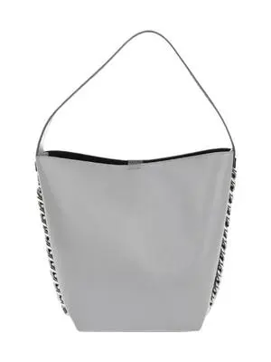 Givenchy Leather Shoulder Bag With Chain Detail Grey