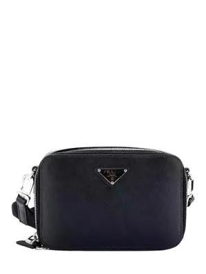 Prada Brique Camera Saffiano Leather Mini Cross Body Bag - Black
