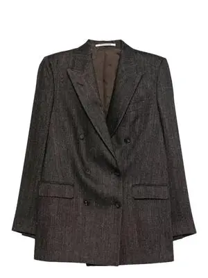 Tagliatore Herringbone Double-breasted Blazer - Brown