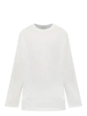 Yohji Yamamoto Round-neck Long-sleeve Top - White
