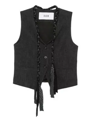 ELEH Braided-trim Sleepless Waistcoat - Grey