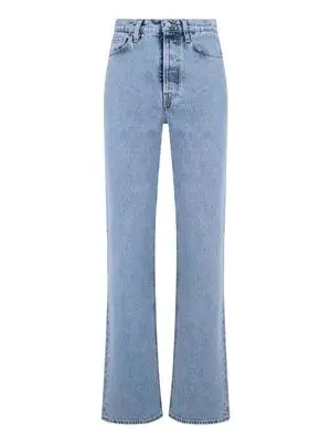 TOTEME Logo-patch Straight-leg Jeans - Blue