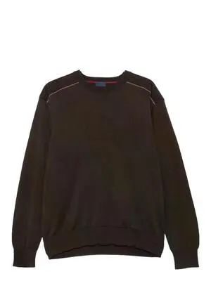 Paul & Shark Contrast-trim Crew-neck Sweater - Brown