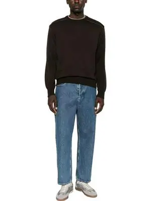 Paul & Shark Contrast-trim Crew-neck Sweater - Brown