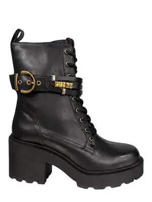 PINKO PINKO Buckle-Strap Lace-Up Ankle Boots