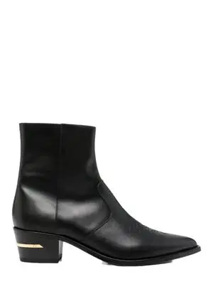 Amiri Leather Pointed Boots - Black