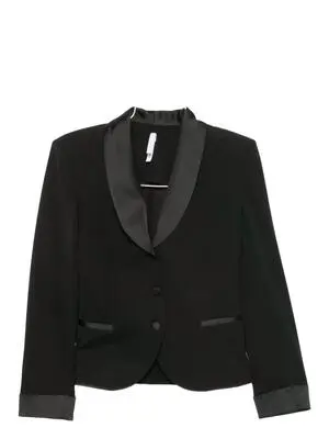 IMPERIAL IMPERIAL Satin-Trim Single-Breasted Jacket