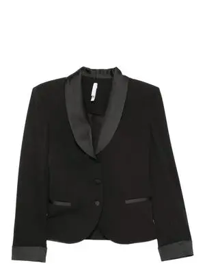 Imperial Satin-trim Single-breasted Jacket - Black