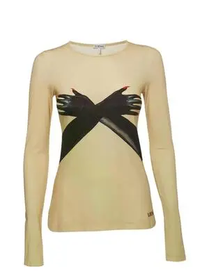 Loewe Glove-print Long-sleeve Top - Neutrals