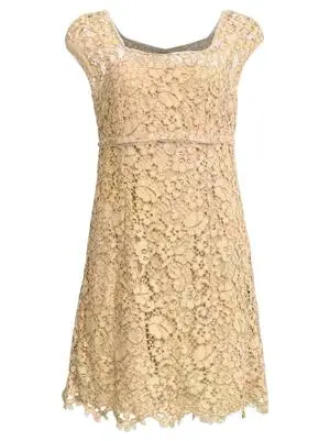 Dolce & Gabbana Floral Lace Mini Dress - Neutrals